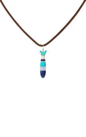 EMILY P. WHEELER 18k Yellow Gold Fish Pendant Necklace With Stones