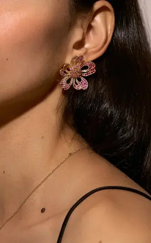 EMILY P. WHEELER 18k Yellow Gold Plumeria Earrings