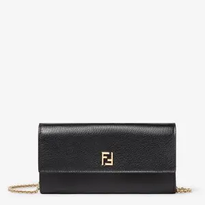 Fendi Ff Continental With Chain - Black