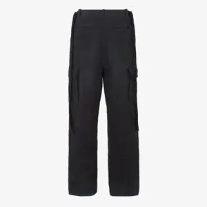 Fendi Regular-fit Cotton Cargo Trousers With Doppio Punto Embroidery