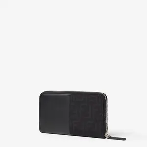 Fendi Ff Jacquard Zip Around - Black