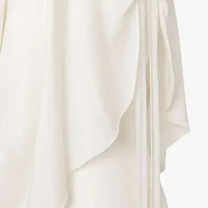 Fendi Ivory Silk Yarn Long Dress With Cape Sleeves