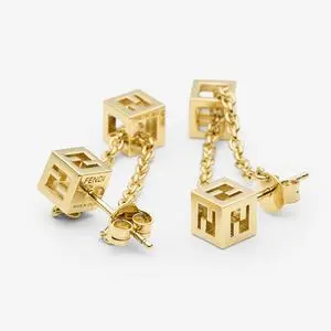 Fendi Ff Logo Pendant Earrings