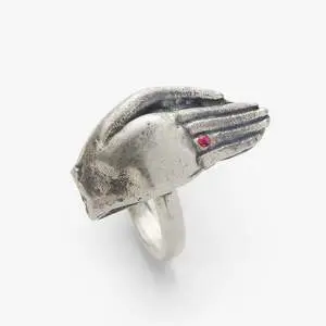 Fendi Mano" Ring With Ruby