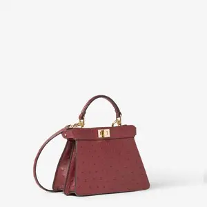 Fendi Peekaboo Iseeu Petite Bag In Dark Ostrich Leather