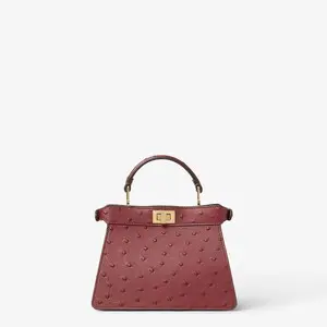 Fendi Peekaboo Iseeu Petite Bag In Dark Ostrich Leather