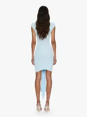 Christopher Esber Bezel Quartz Disconnect Short Sleeve Mini Dress - Lago Blue