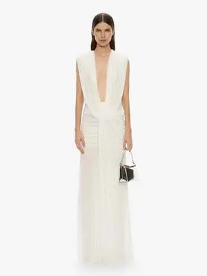 Christopher Esber Ripple Drape Gown - White