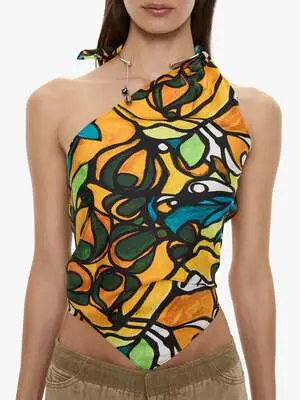 Christopher Esber Tropic Nouveau Scarf Tie Top