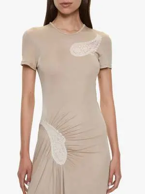 Christopher Esber Paisley Lace Rib Tee Dress