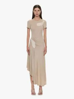 Christopher Esber Paisley Lace Rib Tee Dress
