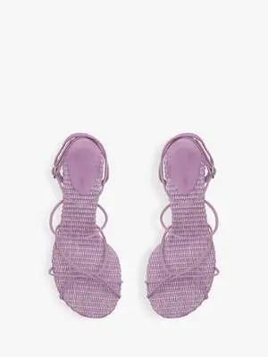 Christopher Esber Blaze Raffia Suede Heel Sandals
