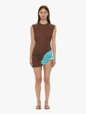 Christopher Esber Tie Dye Snap Clip Tank Dress - Brown Turquoise
