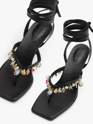Christopher Esber Memento Charm Flip Flop Heel - Black