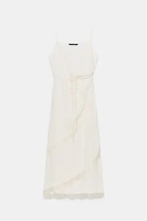 Zara Lace Trim Midi Slip Dress