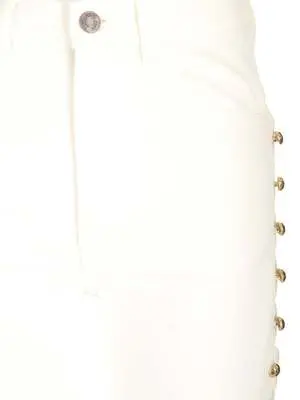 Chloé Cropped Jeans With Embellished Profile - White