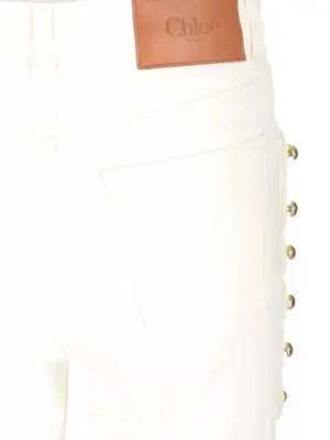 Chloé Cropped Jeans With Embellished Profile - White