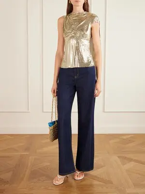 Rabanne Chainmail Draped Tank - Gold