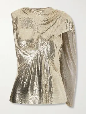 Rabanne Chainmail Draped Tank - Gold