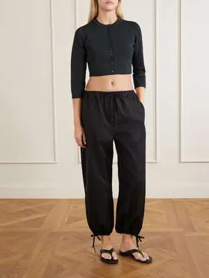 SKIMS Refined Knit Cropped Ribbed Stretch-jersey Cardigan