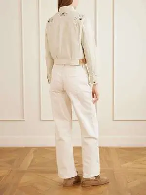 Ralph Lauren Ida Cropped Embellished Denim Jacket