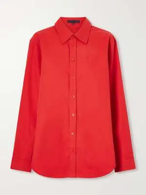 Tibi Easy Cotton-twill Gabardine Shirt - Red