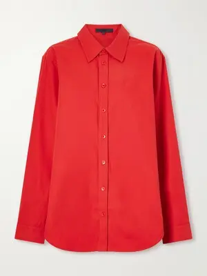 Tibi Easy Cotton-twill Gabardine Shirt - Red