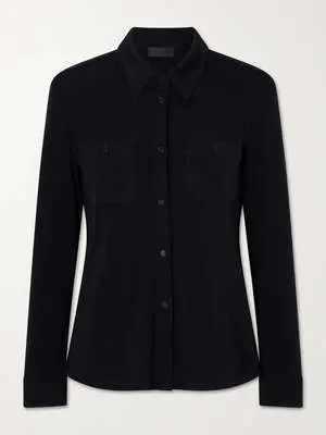 NILI LOTAN Ibra Wool Shirt - Black