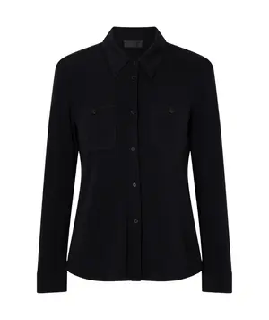 NILI LOTAN Ibra Merino Wool Jersey Shirt