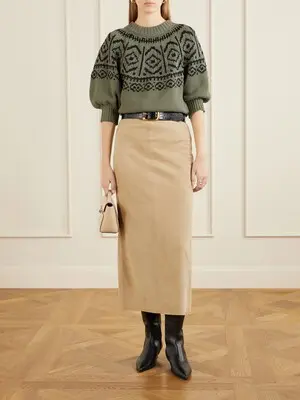 Altuzarra Howard Intarsia-knit Cotton-blend Sweater - Green