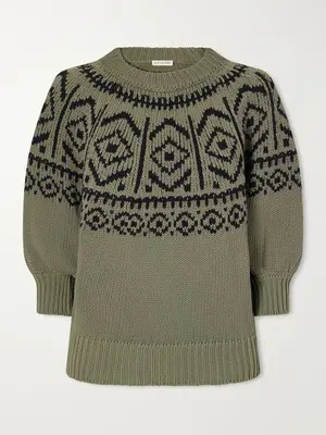 Altuzarra Howard Geometric Knit Sweater - Green