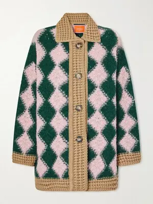 La DoubleJ La DoubleJ Bowling Intarsia-Knit Wool-Blend Cardigan Multi