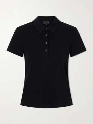 NILI LOTAN Trayelle Wool Polo Shirt - Black