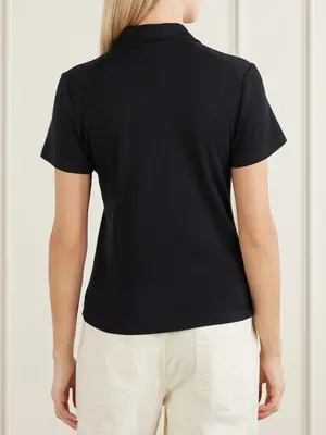 NILI LOTAN Trayelle Merino Wool Polo Shirt
