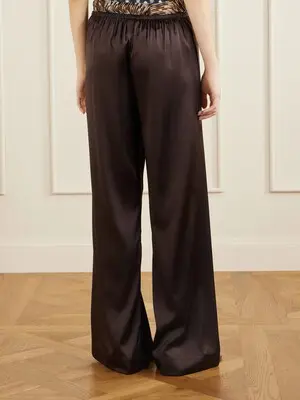 Staud Silk-dupioni Wide-leg Trousers - Brown