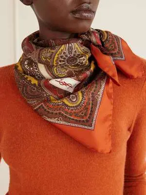 Saint Laurent Paisley-print Silk-twill Scarf
