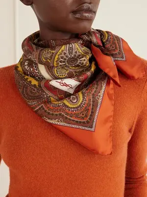Saint Laurent Paisley-print Silk-twill Scarf - Multi