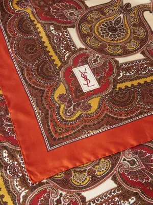 Saint Laurent Paisley-print Silk-twill Scarf - Multi
