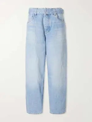Studio Nicholson Cahuin Belted Mid-rise Wide-leg Jeans - Light Denim