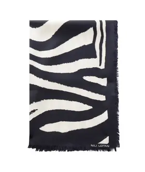 NILI LOTAN Zebra-print Silk Scarf - Animal Print