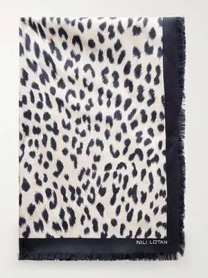 NILI LOTAN Savanna Leopard-print Silk Scarf - Leopard Print