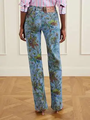 Etro Floral-print Straight-leg Jeans