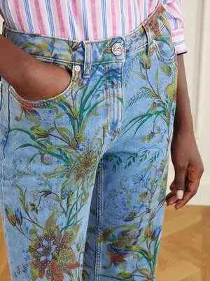 Etro Floral-print Straight-leg Jeans
