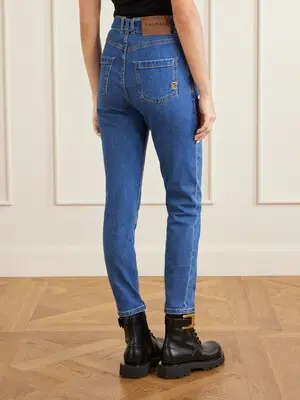 Balmain Belted High-waist Straight-leg Jeans