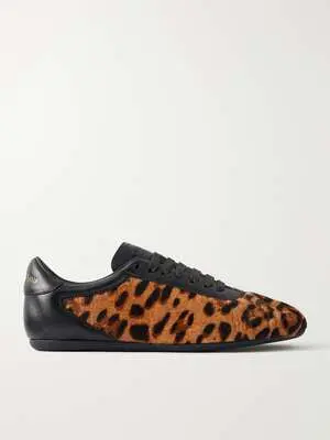 Dolce & Gabbana Leather-trimmed Leopard-print Plush Sneakers - Leopard Print