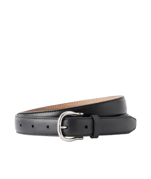 NILI LOTAN Sloane Leather Belt With Silver-tone Buckle - Black