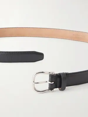 NILI LOTAN Sloane Leather Belt With Silver-tone Buckle
