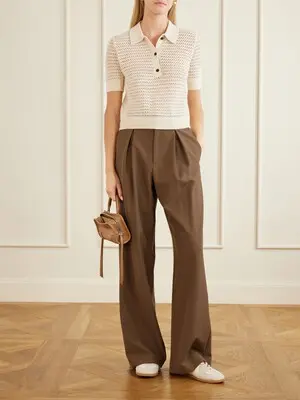 MAISON MARGIELA Pleated Cady Wide-leg Trousers