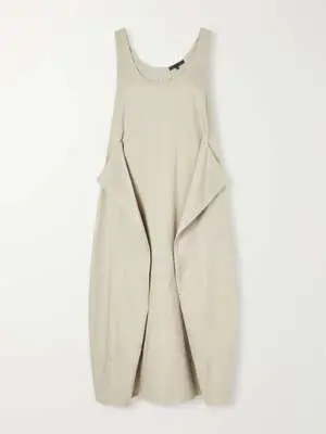 Tibi Cotton-poplin Midi Dress - Beige