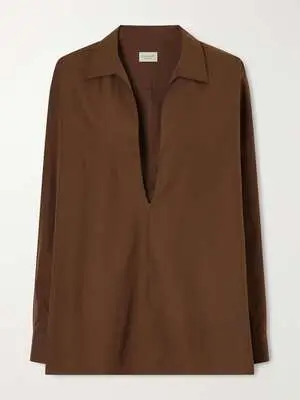 Comme Si Cotton-poplin Shirt - Brown